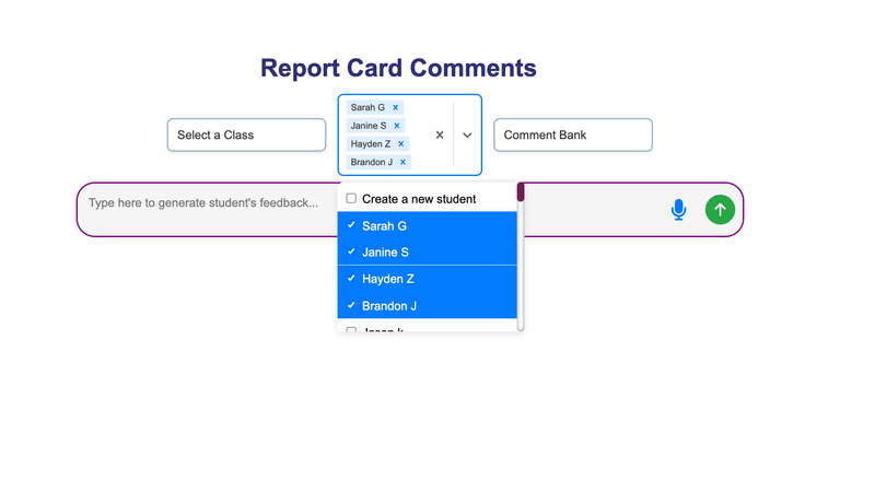 AI Report Card Comments | Make Progress AI